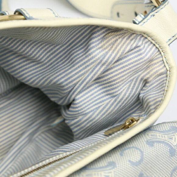 Celine | Bags | Celine Canvas X Leather Crossbody Celine Light Blue ...